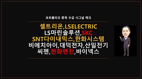 포트종목 시그널체크셀트리온lselectricls마린솔루션skcsnt다이내믹스한화시스템비에이치아이대덕전자산일전기씨젠한화엔진 Moneycarenews