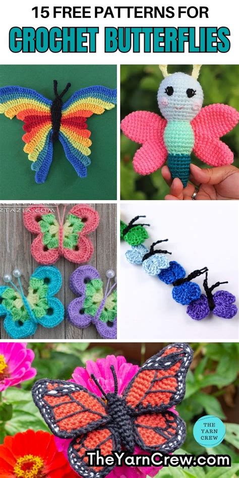 15 Free Beautiful And Colorful Crochet Butterflies Patterns The Yarn Crew