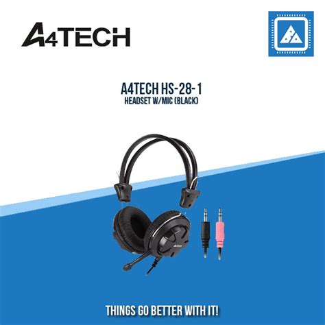 A4tech Hs 28 1 Headset W Mic Black Bluearm Computer Store