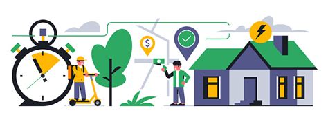 집에 온라인 음식 배달 서비스 스쿠터 택배는 당신의 가정에 주문을 제공합니다 거리 지도 주소 경로 Gps 시간 시계 벡터 일러스트레이션 가방에 대한 스톡 벡터 아트 및 기타