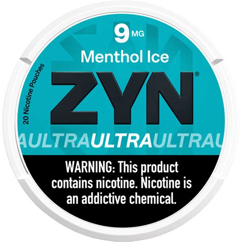 Zyn Ultra Menthol Ice 9mg 5 Pack Lighter Usa