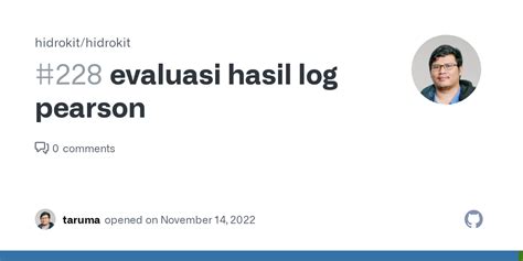 evaluasi hasil log pearson · issue 228 · hidrokit hidrokit · github