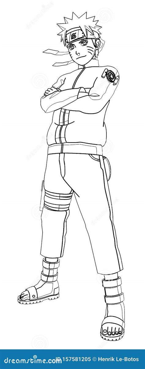 Naruto Line Art Stock Illustration Illustration Of Monochrome 157581205