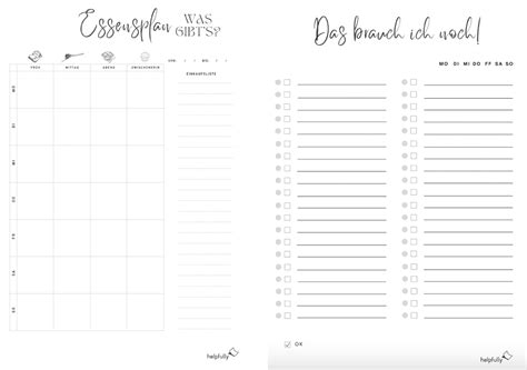 Essensplan Woche