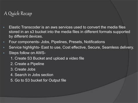 Elastic Transcoder On Aws Ppt