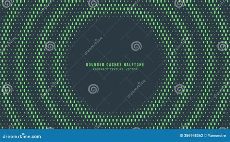 Rounded Dashes Halftone Pattern Vector Concentric Circles Turquoise