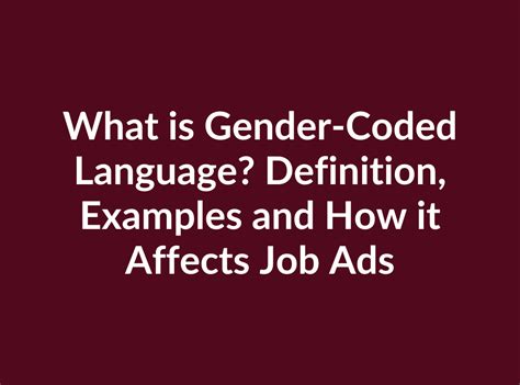 What Is Gender Coded Language Definition Examples And How It Affects Job Ads — Incluedai