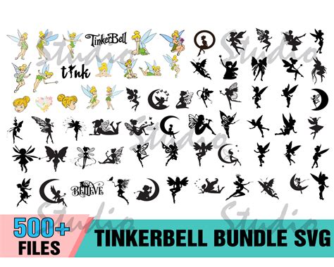 500 Tinkerbell Bundle Svg Disney Svg Tinkerbell Svg Birthd Inspire