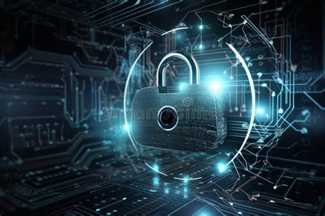 Secure Your Tech With Lock On Abstract Background Cyber Security