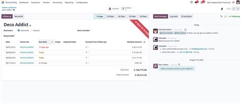 Follow Up Reports Odoo 17 Accounting Book