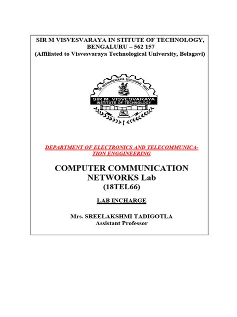 Ccn Lab Manual New 18tel66 Pdf Computer Network Network Topology