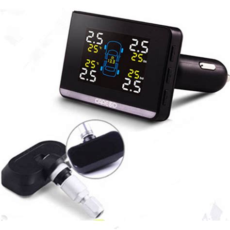 Wireless Car Tpms Tire Pressure Monitor System With Inside Sensor Tire Pressure And Temperature