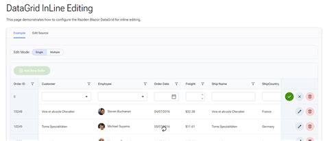 Datagrid Inline Editing Loader Keep On Loading Radzenblazor Components Radzen