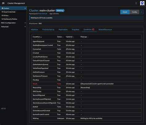 Cluster Agent Is Not Connected Waiting For Api To Be Available
