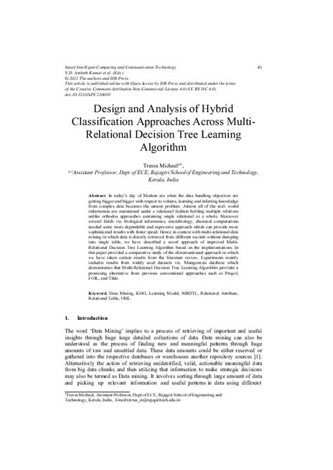 pdf design and analysis of hybrid classification approaches across