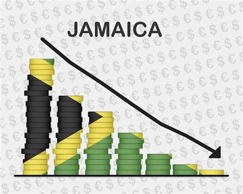 Premium Vector Jamaica Economic Collapse Decreasing Values With Coins