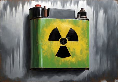 Old Battery With Radiation Symbol Atomic Technology Stock Illustration Illustration Of