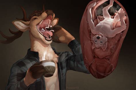 Rule 34 Anthro Anthro Pred Anthro Prey Antlers Blue Eyes Bodily