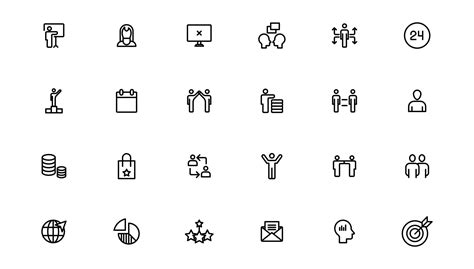 Business And Teamwork Line Icons Set Businessman Outline Icons