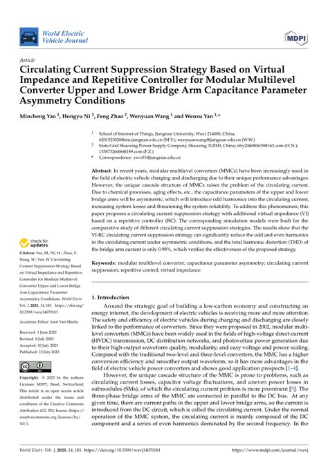 Pdf Circulating Current Suppression Strategy Based On Virtual