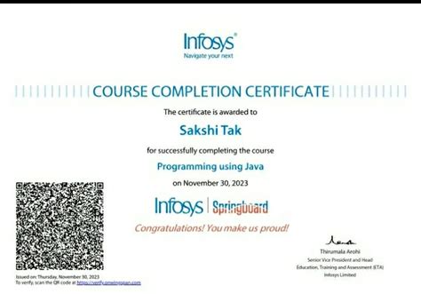 Java Infosys Springboard Sakshi J Tak