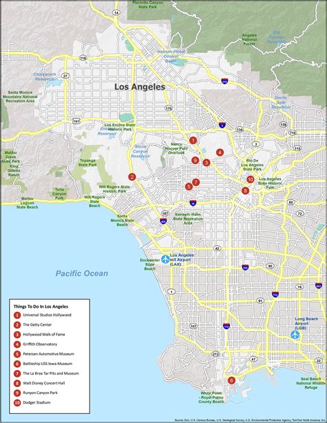 Map Of Los Angeles California Gis Geography Printable Map Of Usa