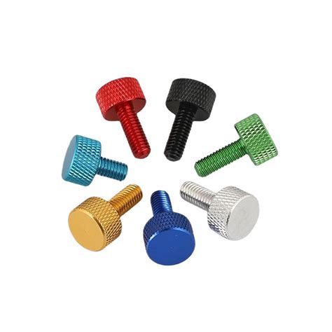 High Quality Auto Supplier Cnc Lathe Precision Machining Color Anodized Aluminum Hand Screw