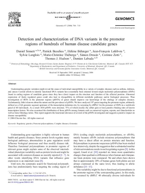 Pdf Characterizing Psnps In Disease Related Genes