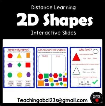 D Shapes Google Slides Distance Learning By Teaching ABC S S
