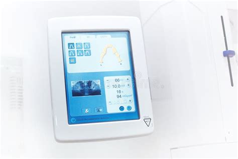CNC Machine Monitor Display With Program Code Running And Numbers Stock Image Image Of
