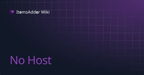 No Host Itemsadder Wiki