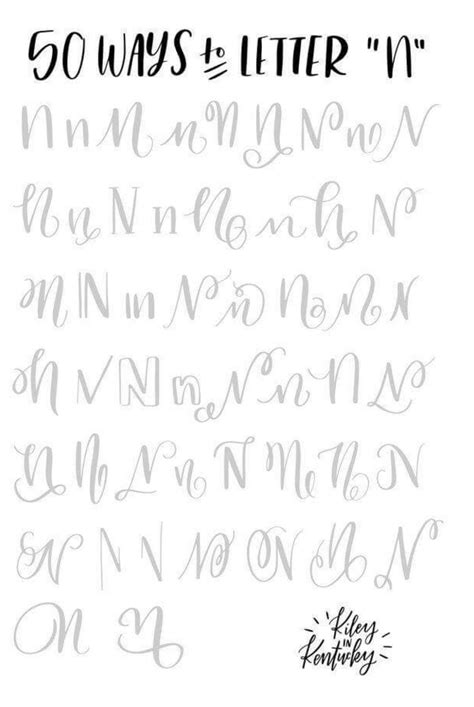50 Ways To Letter The Letter N Calligraphy Letter N Styles