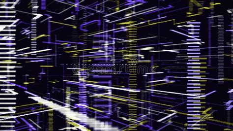 Abstract Technological Animation With Constantly Building Chart Appearing On The Dark Background