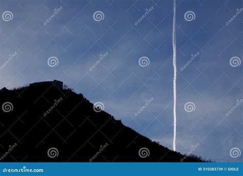 view of contrails trails are line shaped clouds produced by aircraft