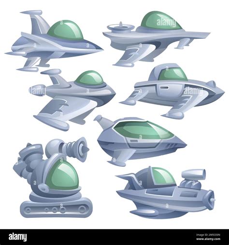 Transport Of The Future Sifi Vehicles Vector Eps 10 Stock Vector