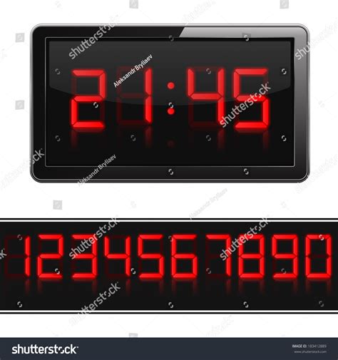 Digital Clock Red Images Stock Photos Vectors Shutterstock