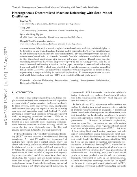 Pdf Heterogeneous Decentralized Machine Unlearning With Seed Model Distillation