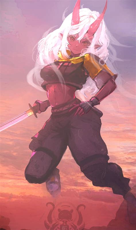 Rule 34 2d Akumi Female Horns Oni Oni Horns Red Skin Scars Virtual