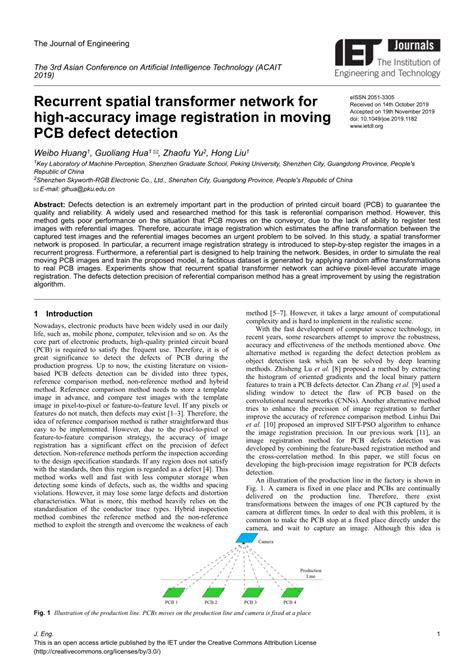 pdf recurrent spatial transformer network for high accuracy image