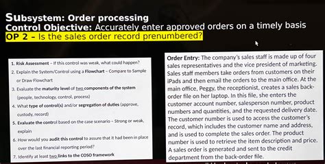 Solved Subsystem Order Processing Control Objective