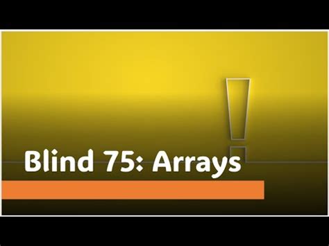 LeetCode Blind Arrays Marathon YouTube
