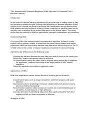 Understanding K Nearest Neighbors KNN Algorithm A Course Hero