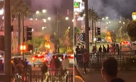 Explosion On Las Vegas Strip After Car Flees Scene It Sounded