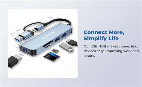 Amazon Com Lukcozmo Usb Hub Ports Multiple Usb Hub Tf Sd Card Reader Usb Splitter