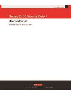 Series SourceMeter User S Manual Tektronix Series Sourcemeter User S Manual