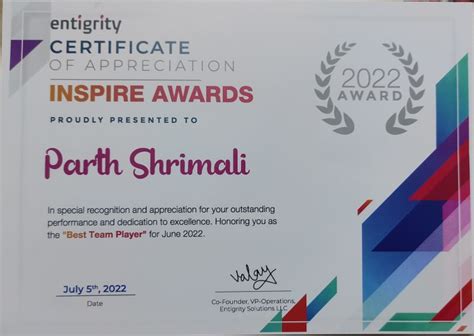 parth shrimali on linkedin growth entigrity work