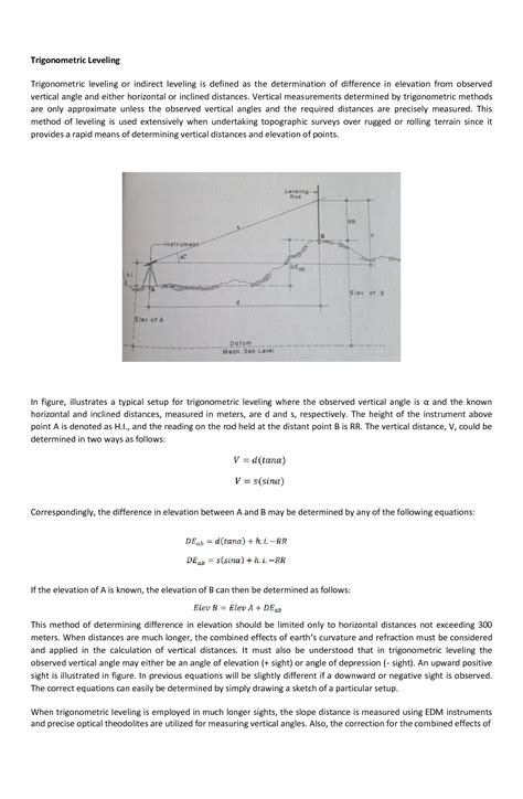 solution fundamentals of surveying trigonometric leveling and inverse