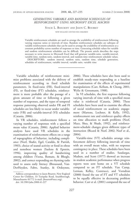Schedules Of Reinforcement Worksheet E