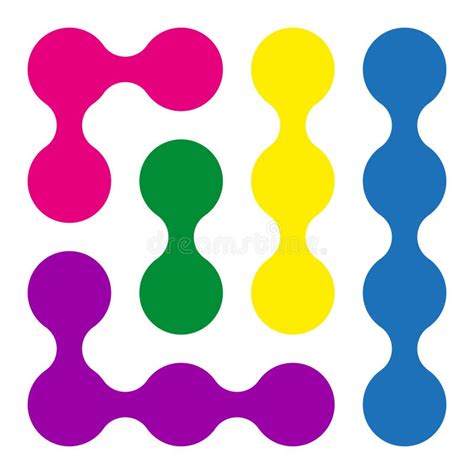 Colorful Abstract Shapes Connected Circle Designs Bright And Vibrant Elements Vector