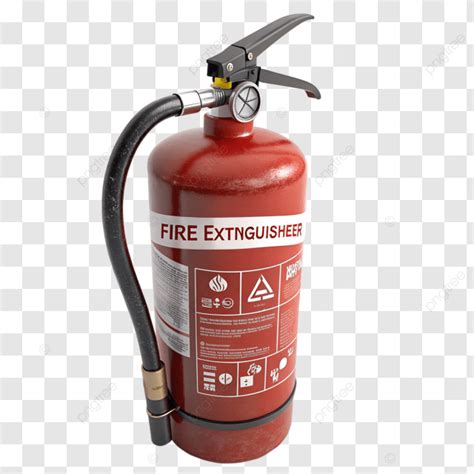 Extintor De Incendios 3d Con Etiqueta De Instrucción Y Pin De Seguridad